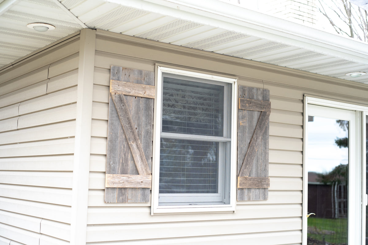 Rustic Farmhouse Window Shutters (Set of 2) - Barnwood USA